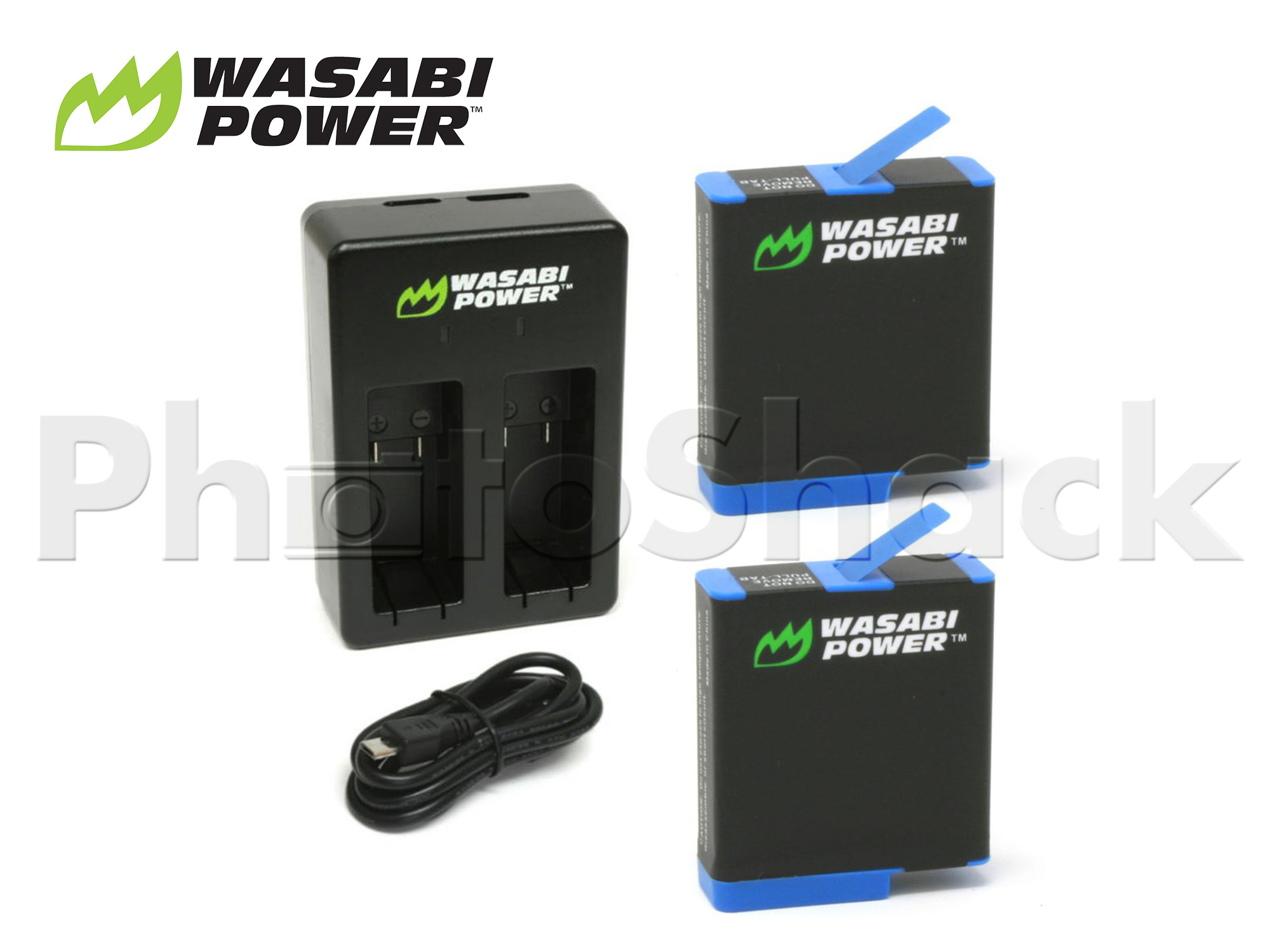 AHDBT-801 Battery for GoPro Hero 8 (2 Pack + Dual Charger) - Wasabi Power